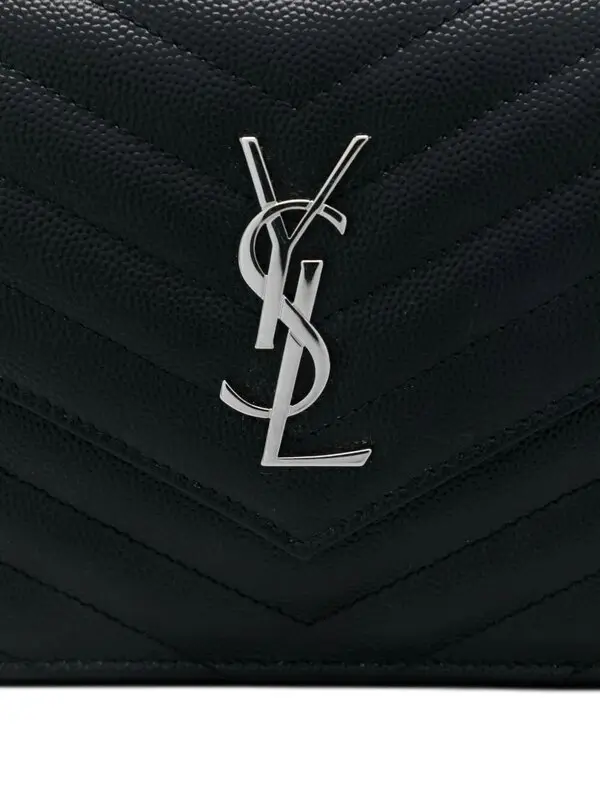 Saint Laurent Cassandre Envelope Chain Wallet - Black