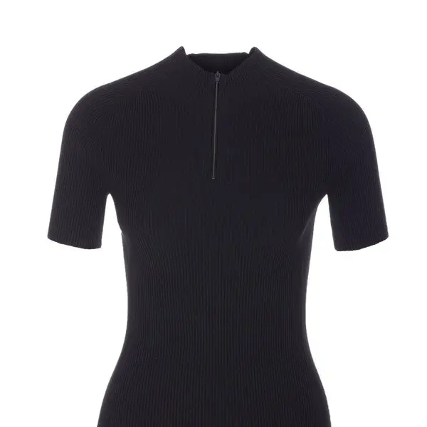 Alexander Wang Logo Ribbed Half-zip Dress