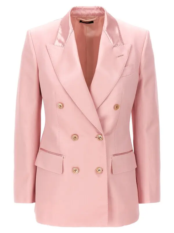 TOM FORD Double-breasted Duchesse Blazer - Pink