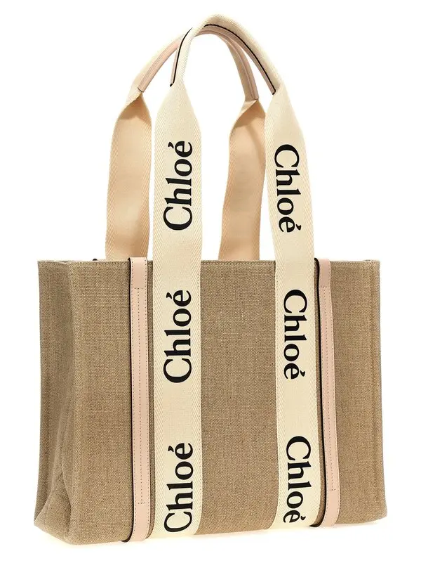 Chloé Woody Medium' Shopping Bag - Pink