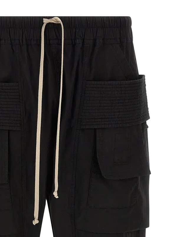 Rick Owens Creatch Cargo Drawstring' Pants - Black
