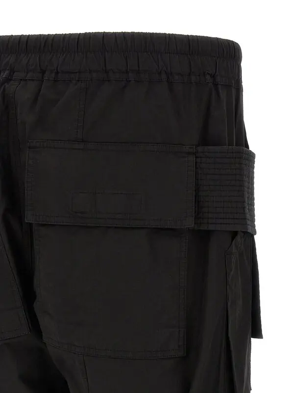 Rick Owens Creatch Cargo Drawstring' Pants - Black