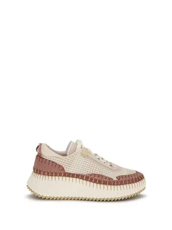 Chloé Nama Leather Sneakers - Cream