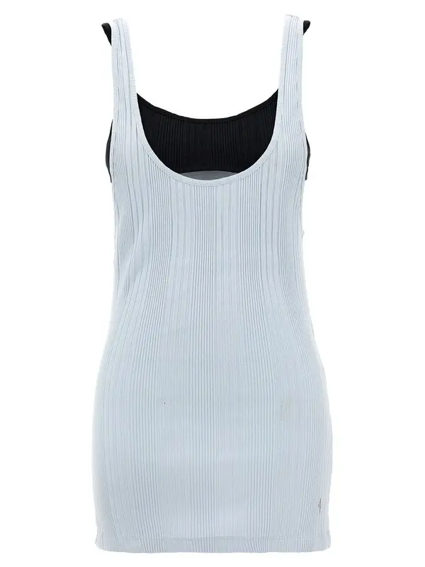 Attico Logo Ribbed Top - Blue
