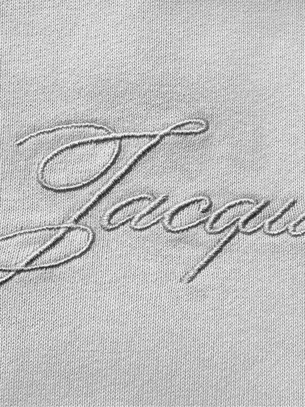 Jacquemus Cropped T-shirt With Embroidered Logo - Gray