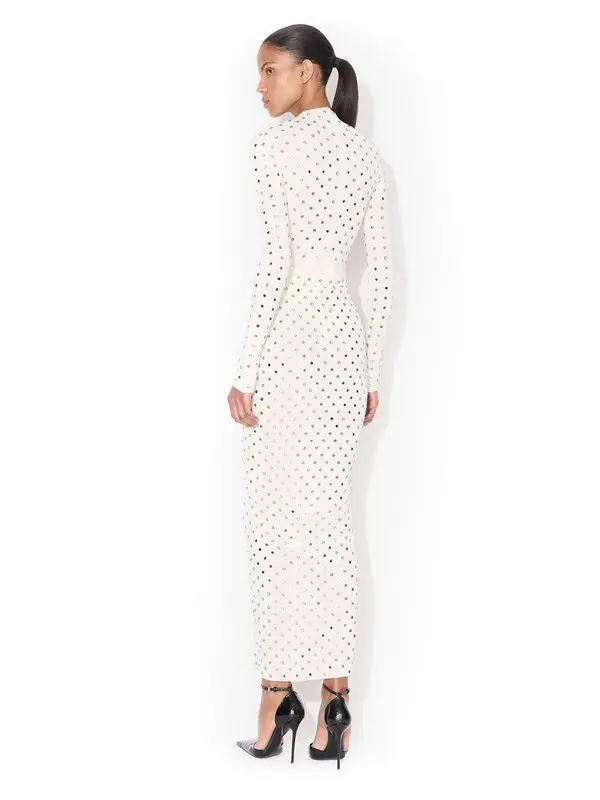 Alaïa Draped Fluid Strass Jersey Dress