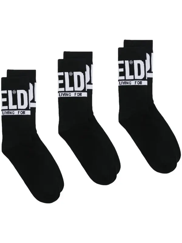 DIESEL® Skm-ray Three-pack Socks - Black