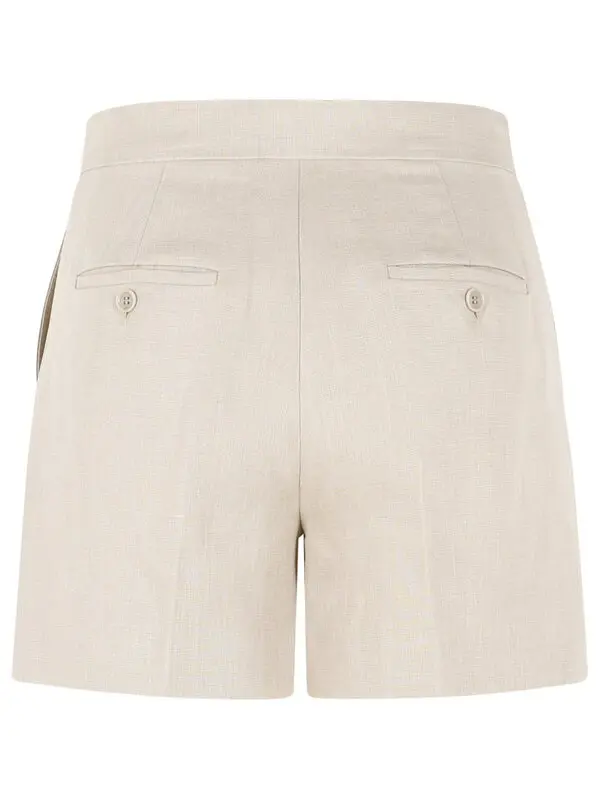 Max Mara Landa Linen Mat Shorts - Cream