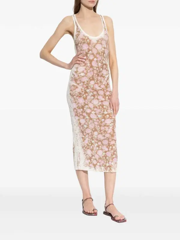 DIESEL® M-blom Floral Ribbed Midi Dress - Multicolor