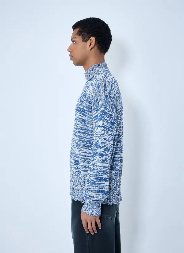 Marni High Neck Zip-up Alpaca And Virgin Wool Blend Cardigan