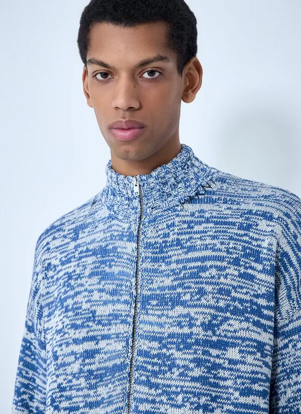 Marni High Neck Zip-up Alpaca And Virgin Wool Blend Cardigan