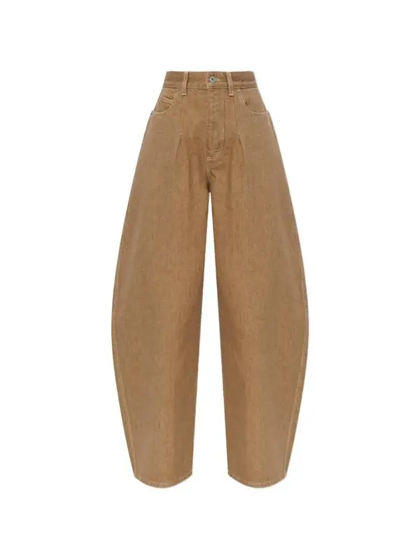 Jacquemus Wide-leg Pleated Jeans - Brown