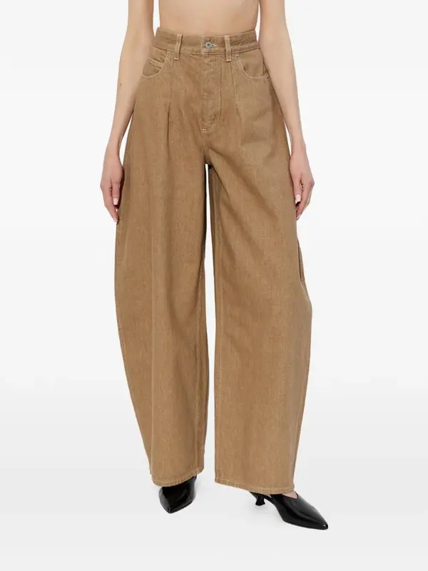 Jacquemus Wide-leg Pleated Jeans - Brown