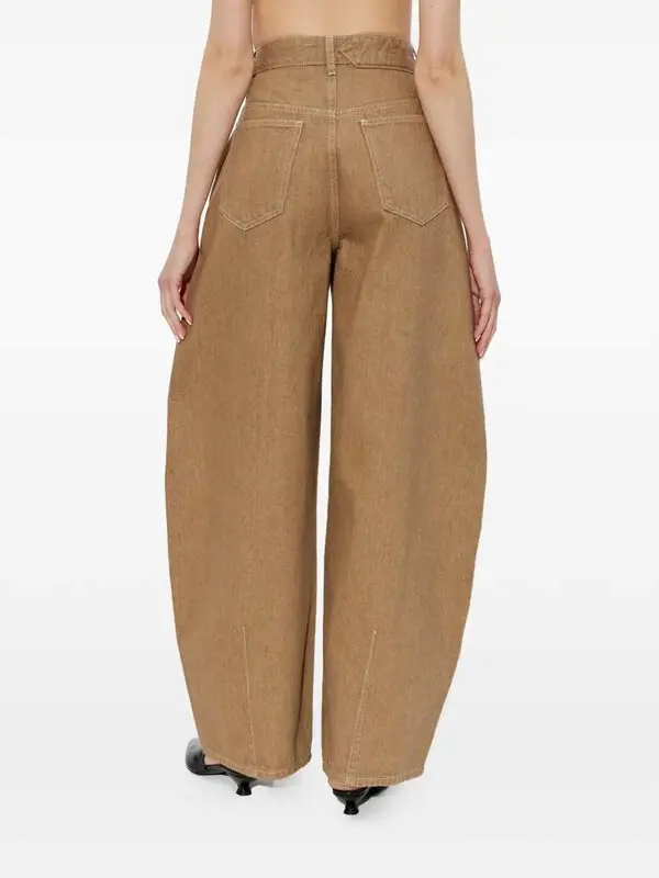 Jacquemus Wide-leg Pleated Jeans - Brown