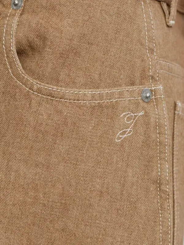 Jacquemus Wide-leg Pleated Jeans - Brown
