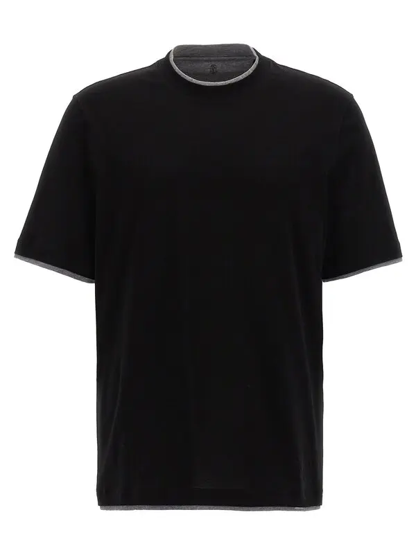 Brunello Cucinelli Double Hem T-shirt - Black