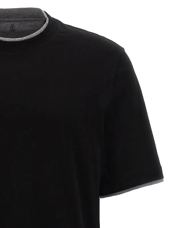 Brunello Cucinelli Double Hem T-shirt - Black