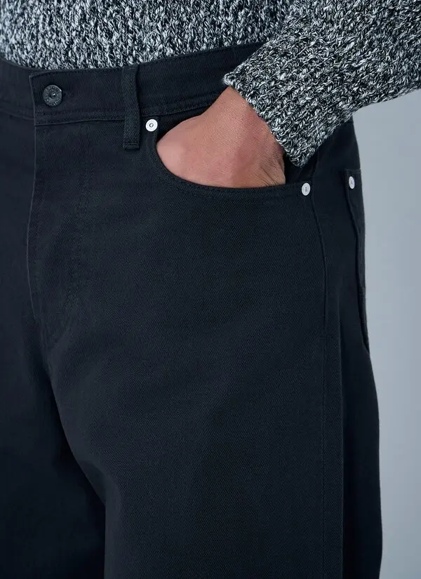 Stone Island Wide-leg Five-pocket Denim Trousers - Black