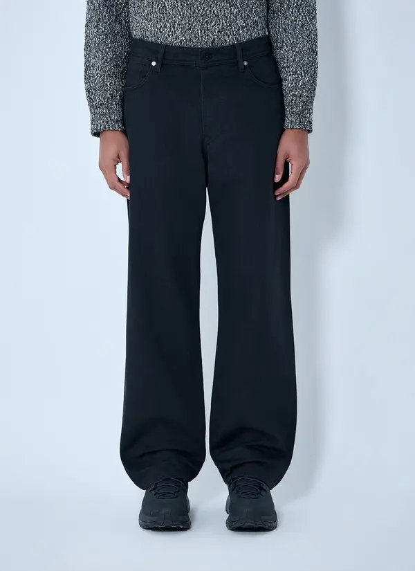 Stone Island Wide-leg Five-pocket Denim Trousers - Black