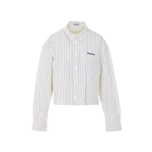 Miu Miu Striped Cotton Shirt - White