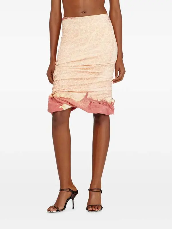 DIESEL® Floral Print Ruffled Cotton Skirt - Multicolor