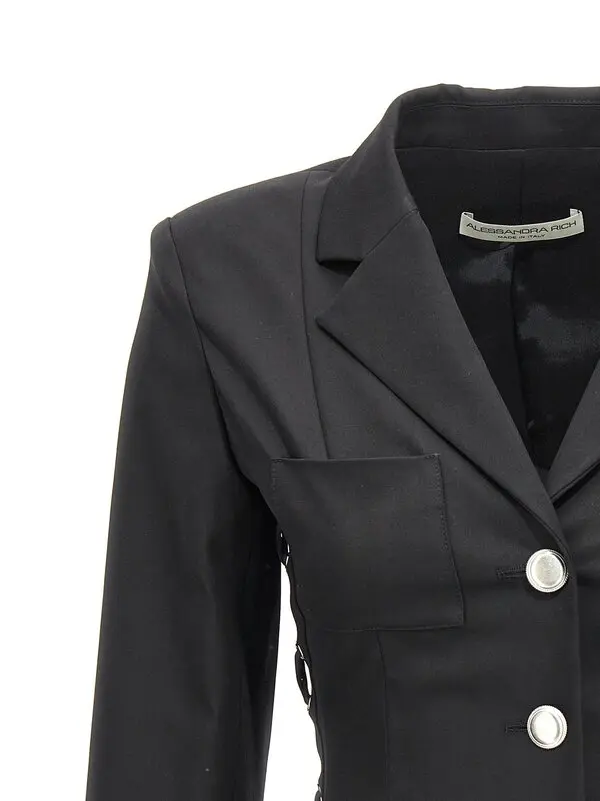 Alessandra Rich Single-breasted Lace-up Blazer