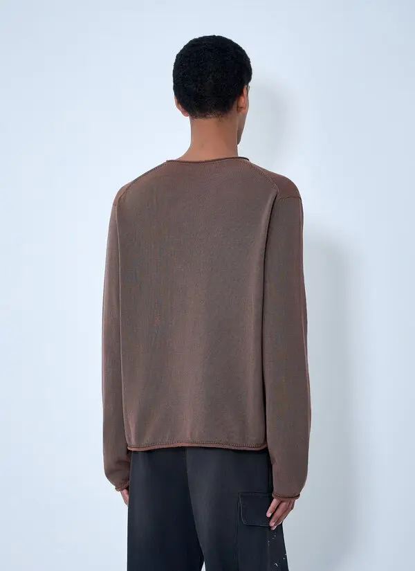 Our Legacy Rigid Popover Sweater Fine Knit Crewneck - Brown