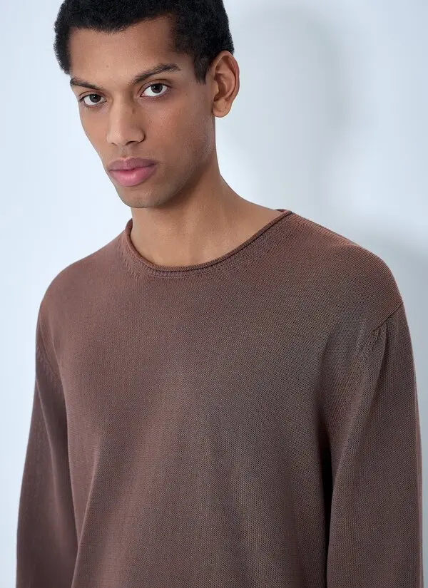 Our Legacy Rigid Popover Sweater Fine Knit Crewneck - Brown