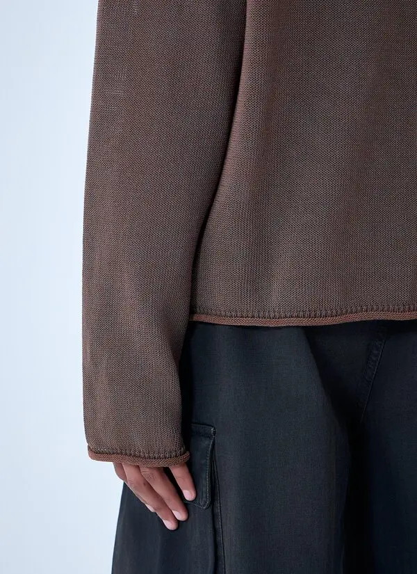 Our Legacy Rigid Popover Sweater Fine Knit Crewneck - Brown