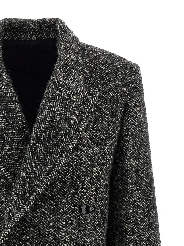 Isabel Marant Étoile Ebyane Herringbone Wool Blend Double-breasted Coat