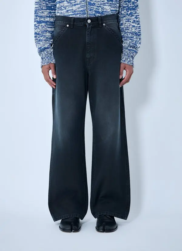 Marni Wide-leg Canvas Trousers - Blue