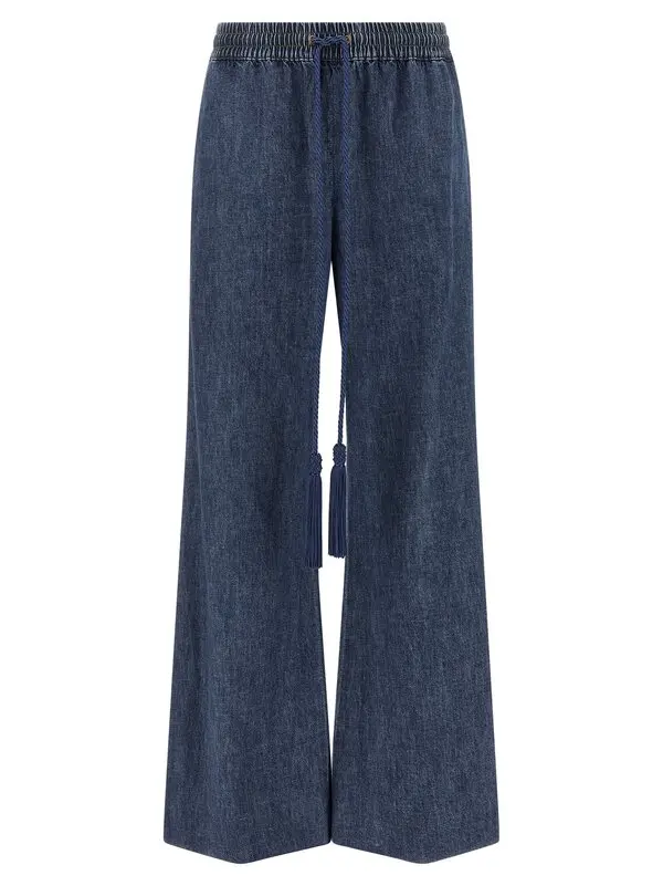Valentino Garavani Vgold Wide Flare Jeans - Blue