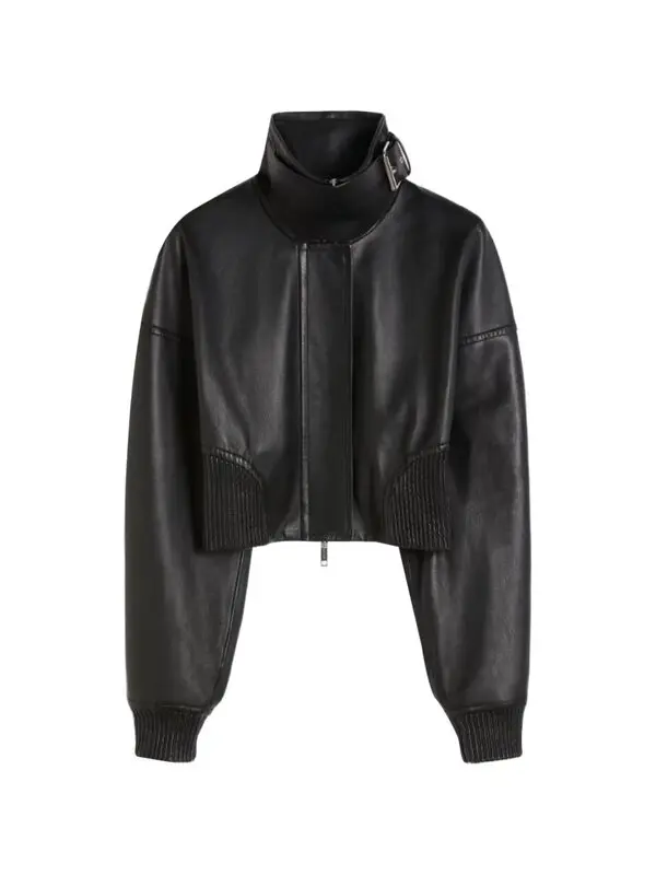 Sportmax Belted Leather Jacket With Buttons - Multicolor