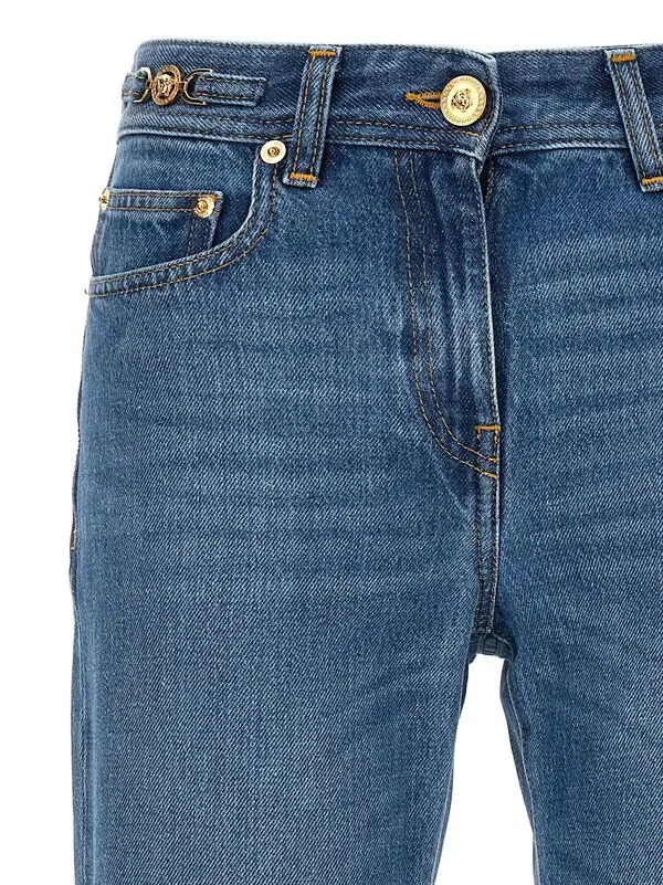 Versace Flared Jeans With Metallic Jellyfish Detail