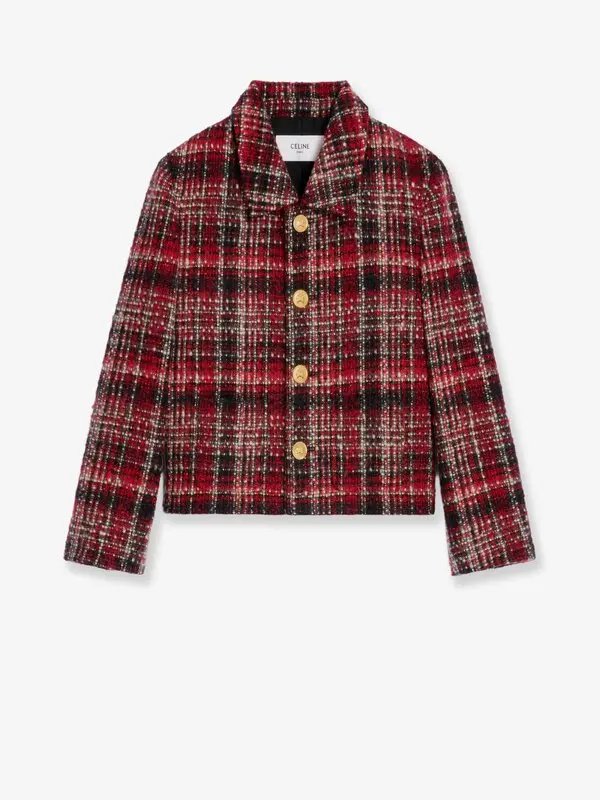 Celine Madras Wool, Cotton, And Mohair Blazer - Multicolor