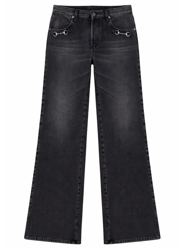 Gucci Denim Jeans With Horsebit Detail - Multicolor