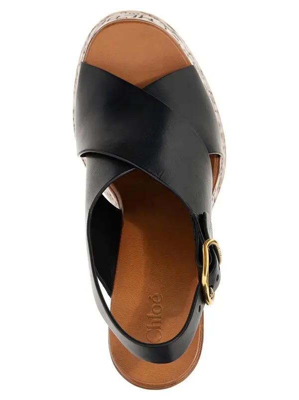 Chloé Maxime Wedges With Crossover Straps - Black