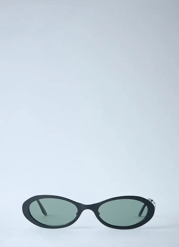 Our Legacy Oval Sunglasses With Tinted Lenses - Black