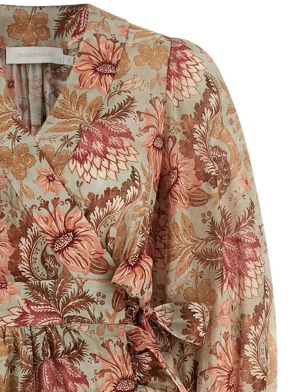 Zimmermann Daylight Mini Dress With Floral Print - Green