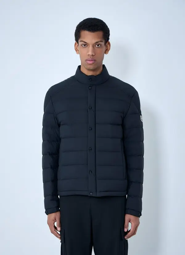 Moncler Quilted Puffer Jacket With Stand Collar - Black