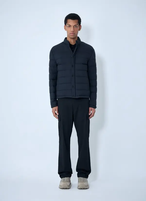 Moncler Quilted Puffer Jacket With Stand Collar - Black