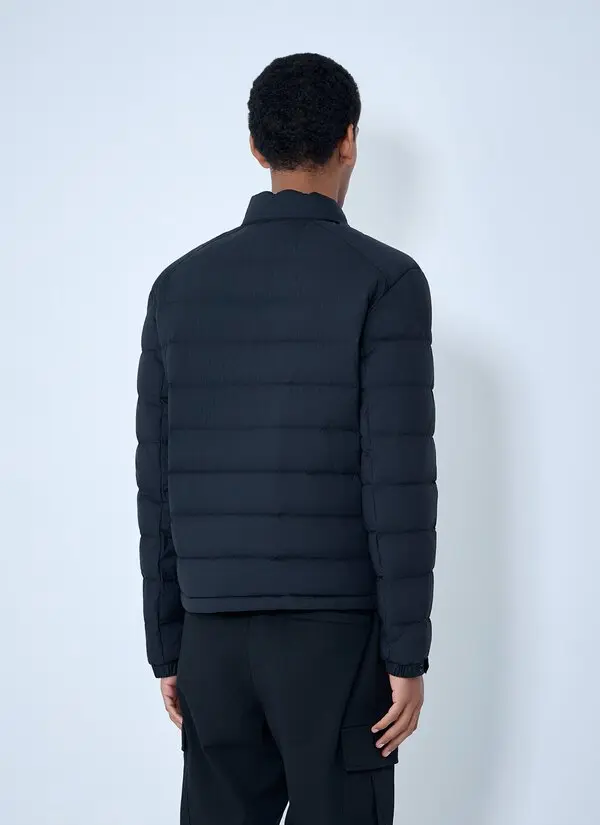 Moncler Quilted Puffer Jacket With Stand Collar - Black