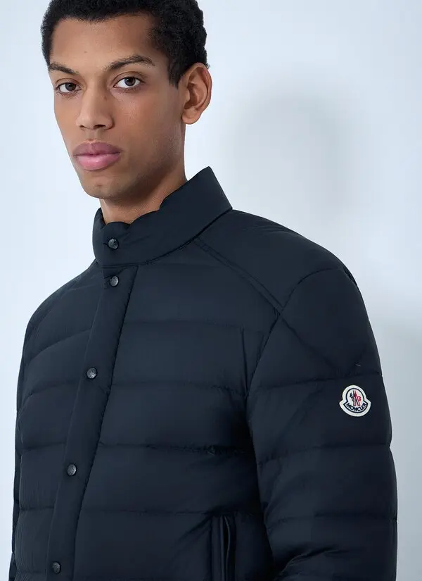 Moncler Quilted Puffer Jacket With Stand Collar - Black
