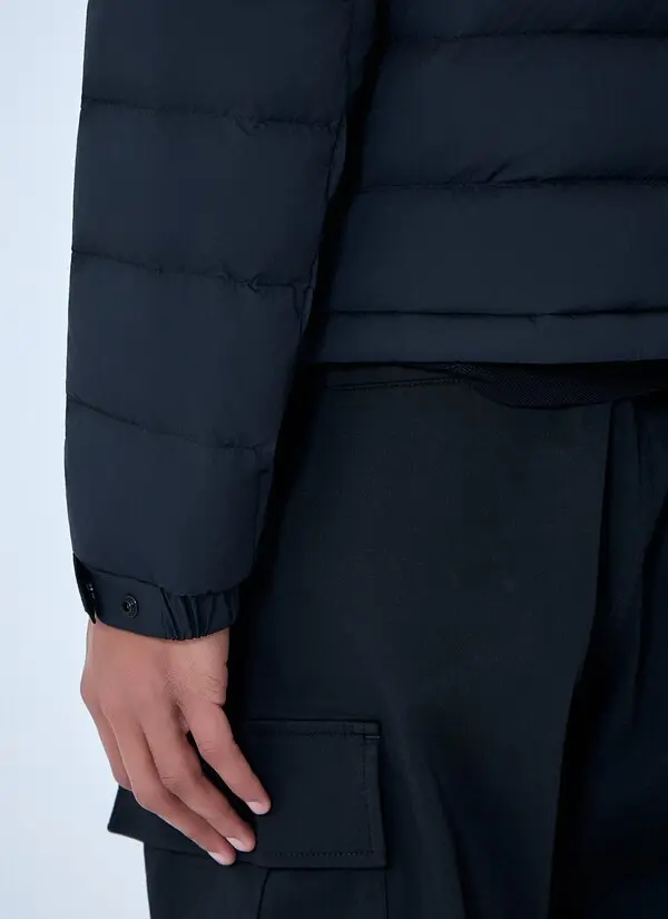 Moncler Quilted Puffer Jacket With Stand Collar - Black