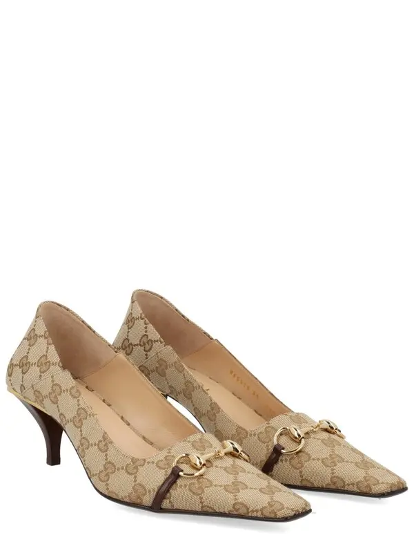 Gucci Vittoria Monogram Heels - Brown