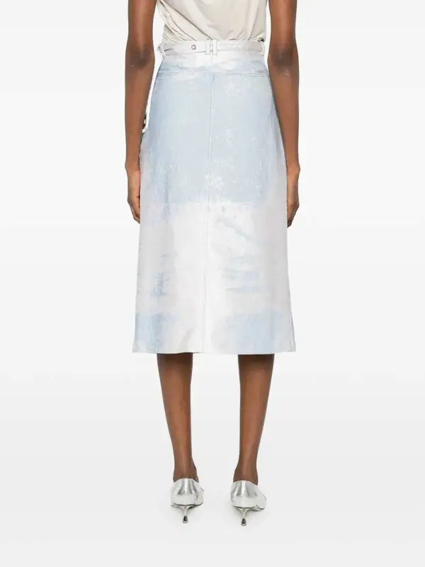 DIESEL® Belted Skirt With Brushstroke Pattern