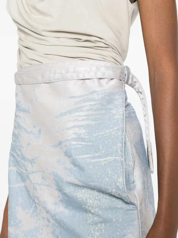 DIESEL® Belted Skirt With Brushstroke Pattern