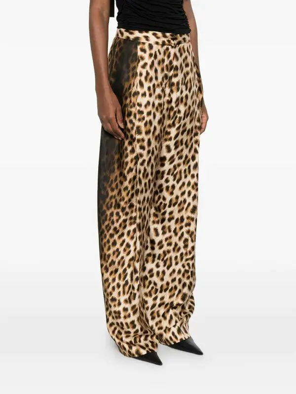 Sportmax Spxoblo Animal Print Silk Pants