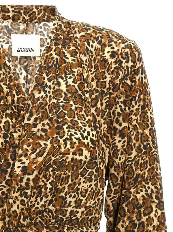 Isabel Marant Étoile Cleora Leopard Print Stretch Silk Dress - Multicolor