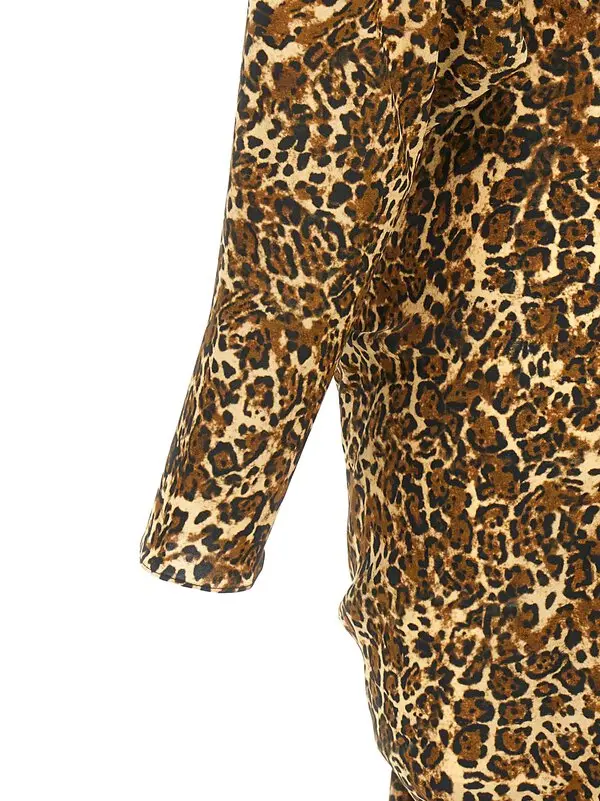 Isabel Marant Étoile Cleora Leopard Print Stretch Silk Dress - Multicolor